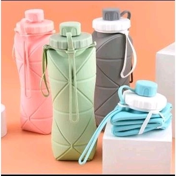 Jual Botol Air Lipat Silikon Portabel Reusable Botol Air Olahraga Lipat ...