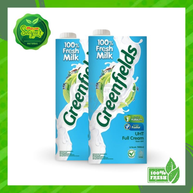 Jual Susu Fresh Milk UHT Greenfields Full Cream 1L | Shopee Indonesia