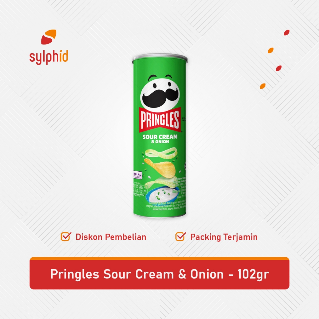 Jual Pringles Sour Cream & Onion 102 gram Keripik / Potato Snack 102 gr ...