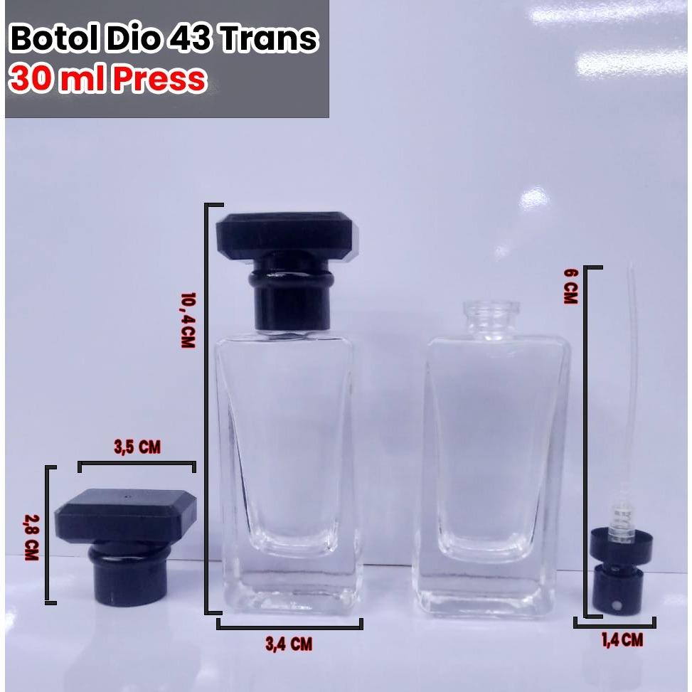 Jual Botol parfum Dio 43 Trans 30ml press hitam/Bottle Parfume/New ...