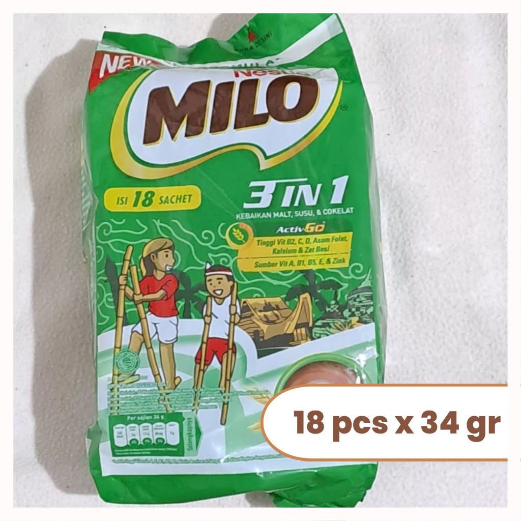 Jual Milo 3 in 1 (18 sachets x 34 gram) | Shopee Indonesia
