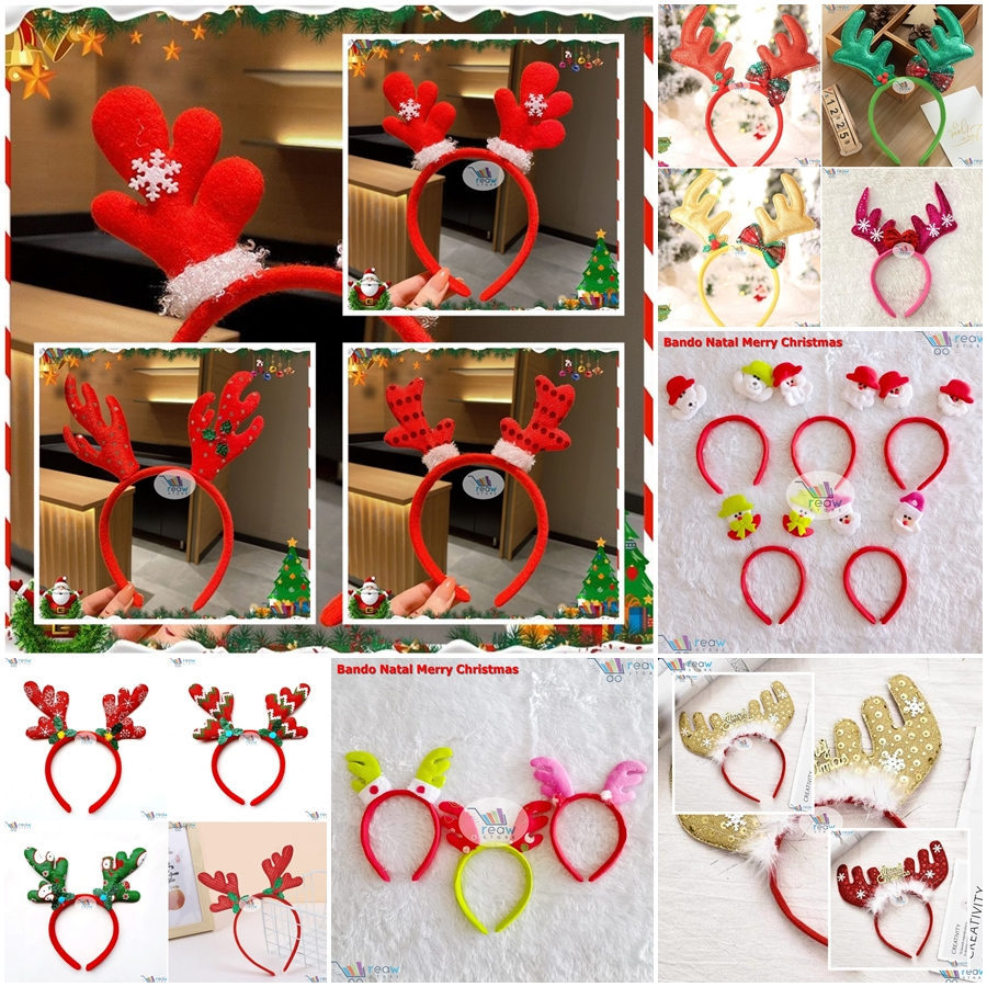 Jual Bando Topi Natal Merry Christmas Tanduk Rusa LED Sinterklas Salju ...