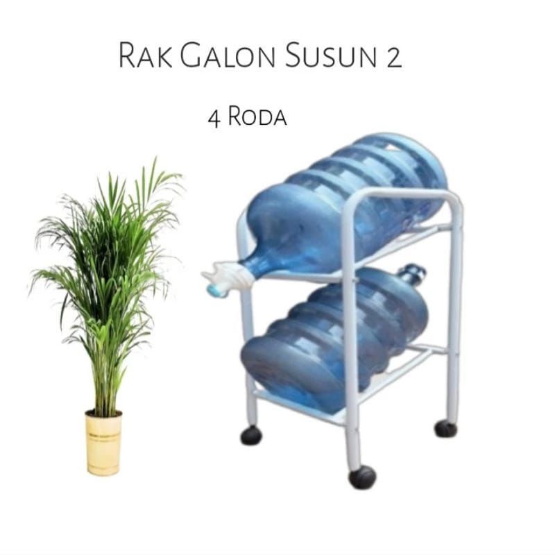 Jual Rak tempat galon air besi susun 2 serbaguna roda | Shopee Indonesia