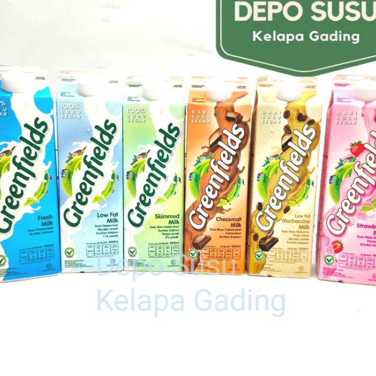 Jual T3rlar!s Susu Greenfields Fresh All Varian 1L | Coklat Skim ...