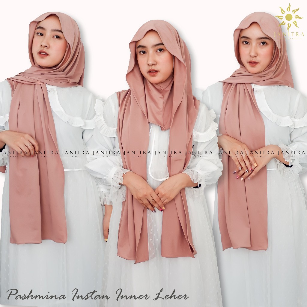 Jual Pashmina Instan Inner Leher Jersey Oval Dalaman Ninja | Shopee ...
