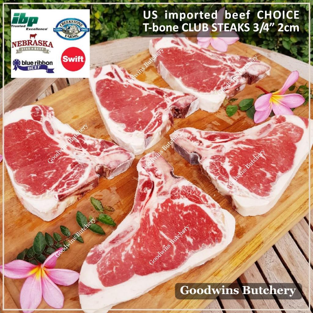 Jual TBONE CLUB STEAK US beef choice SWIFT frozen PORTERHOUSE T BONE ...