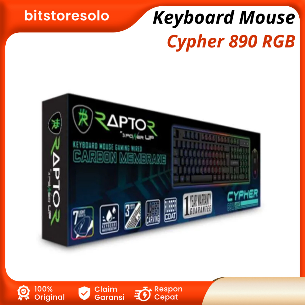 Jual Keyboard Mouse Combo Gaming RAPTOR Cypher 890 RGB | Shopee Indonesia