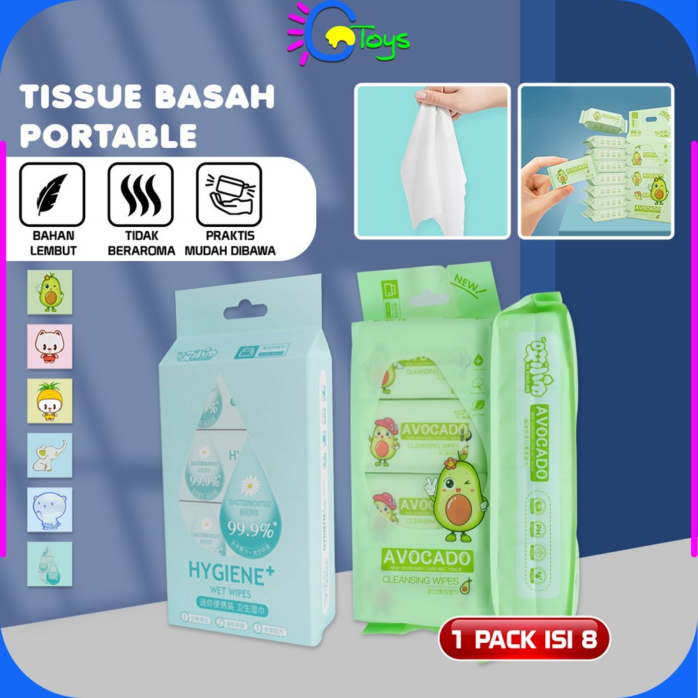 Jual CR-C949 Tissue Basah Mini Karakter Travel 8in1 / Tisue Basah Bayi ...
