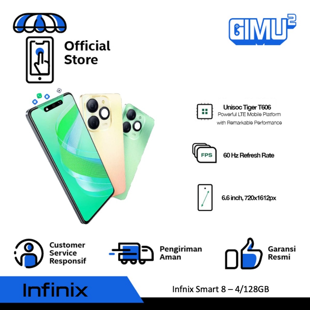 Jual Infinix Smart 8 4/128GB - Up to 8GB RAM - 6.6" Magic Ring - 5000 ...