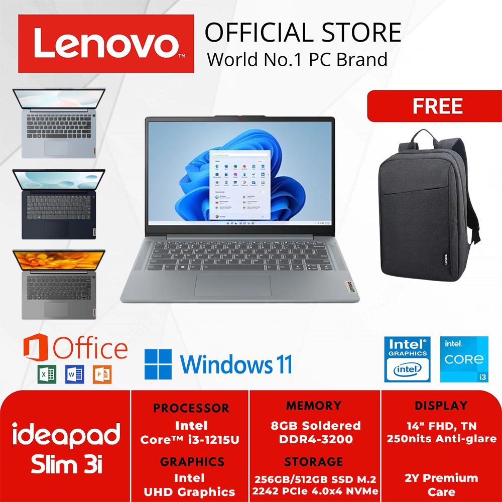 Jual LENOVO IDEAPAD SLIM 3i 14IAU7 INTEL CORE i3-1215U 8GB 256/512GB ...
