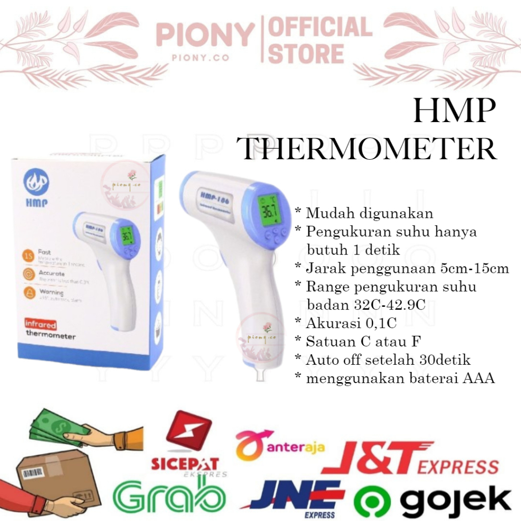 Jual THERMOGUN / TERMOMETER MEREK HMP ALAT PENGUKUR SUHU BADAN AKURAT ...