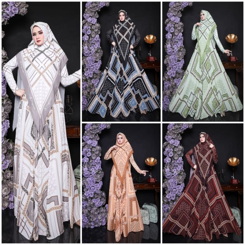Jual GAMIS SYARI SET HIJAB FULL PRINTING/DIGITAL | Shopee Indonesia