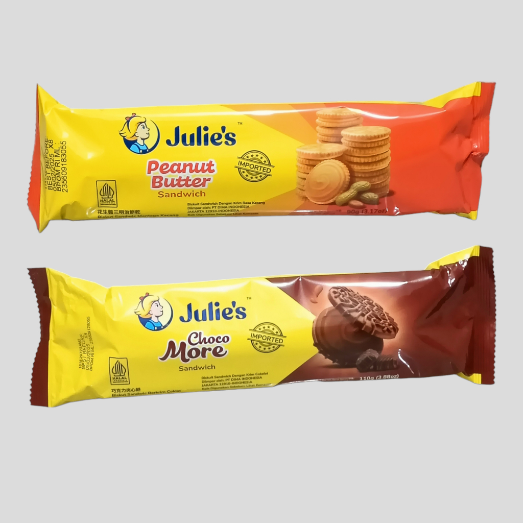 Jual Julie's Choco More 99gr & Peanut Butter Sandwich Biskuit 82 gr ...