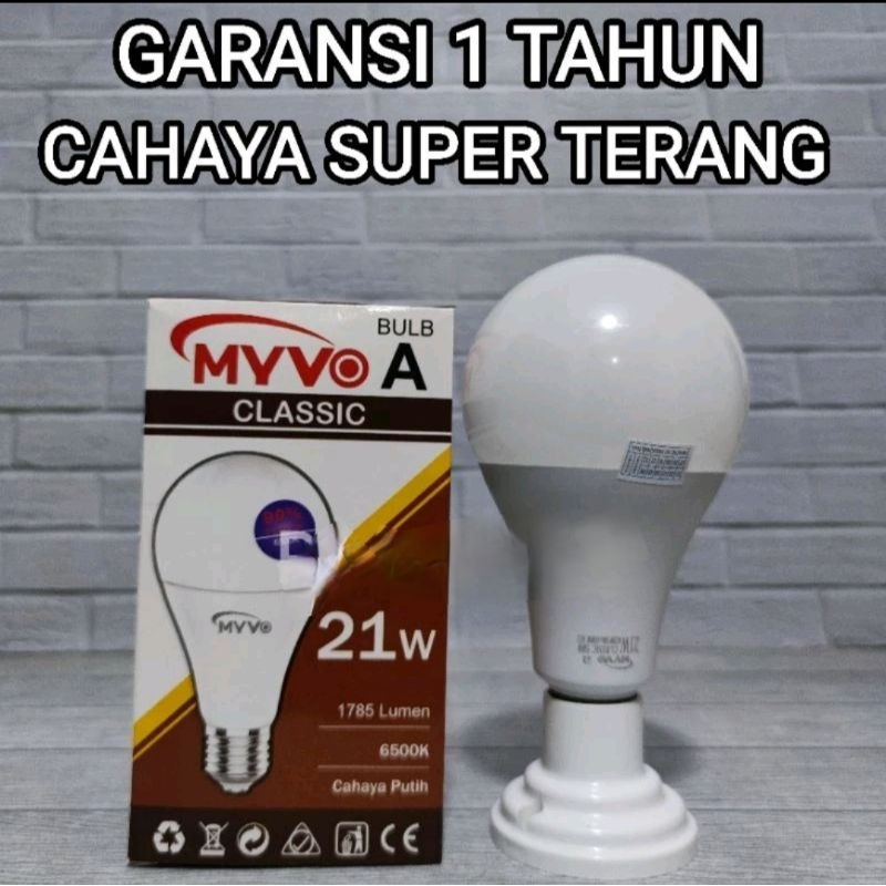Jual Lampu led Myvo Classic 21 watt Led Bulb Cahaya putih SNI GARANSI 1 TAHUN | Shopee Indonesia