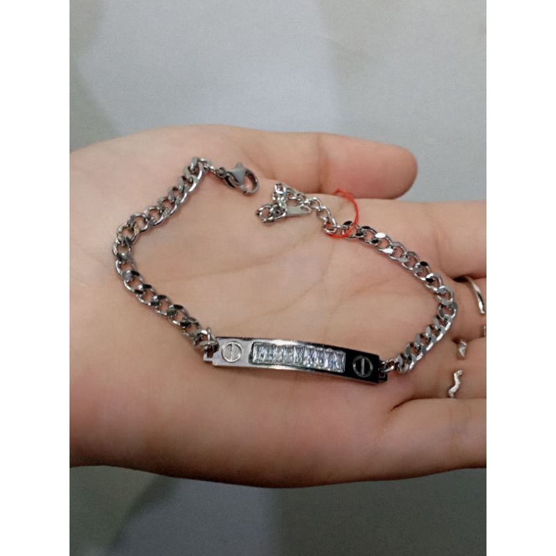 Jual Gelang rantai lapis mas putih jual beli ada surat | Shopee Indonesia