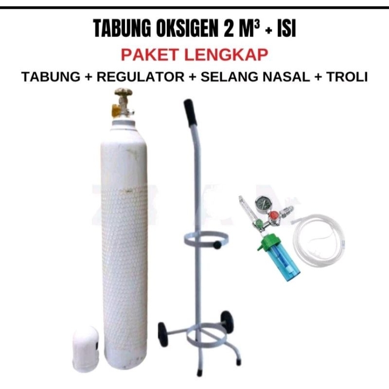 Jual Tabung oksigen 2m3 / Tabung Oksigen 2m3 Lengkap siap pakai | Shopee Indonesia