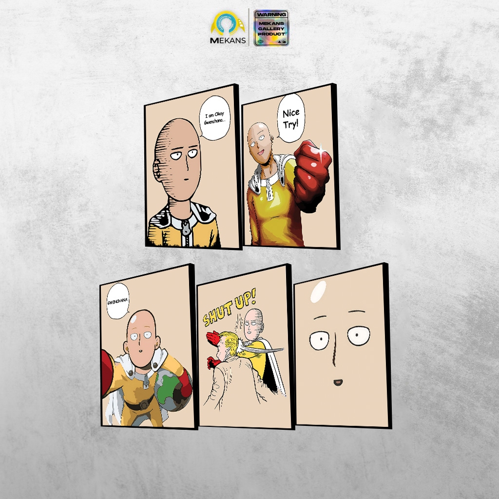 Jual MEKANS- 30x40 CM ONE PUNCH MAN SAITAMA GWENCHANA Frame Block ...