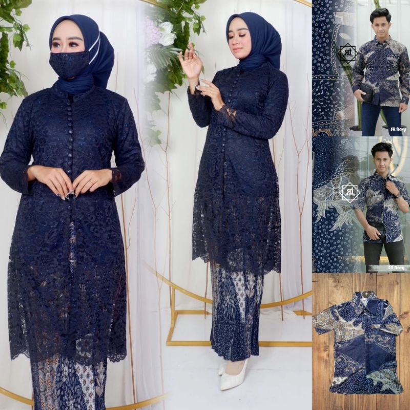 Jual Couple kebaya kancing 1000 / kebaya coksu / couple brukat / batik ...