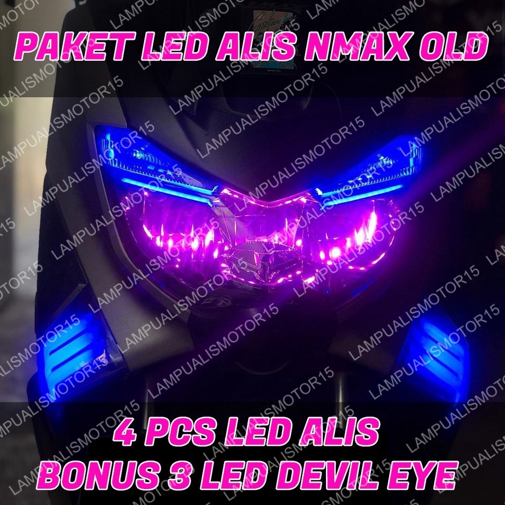 Jual PAKET SATU SET LED ALIS NMAX OLD GRATIS DEMON EYES LAMPU ALIS ...