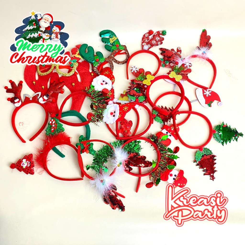 Jual Bando Natal 12 / Bandana Natal / Head Band Christmas / Hiasan ...