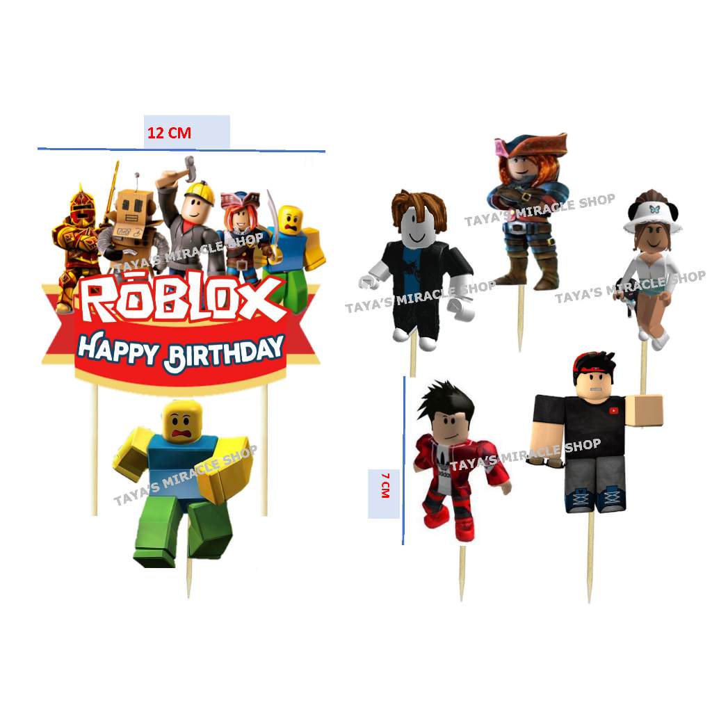 Jual Toper / Topper / Hiasan Kue ulang Tahun / Happy Birthday Roblox ...