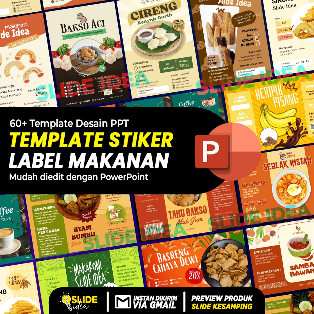 Jual Template Desain Stiker Label Kemasan Jajanan Makanan Minuman Snack ...
