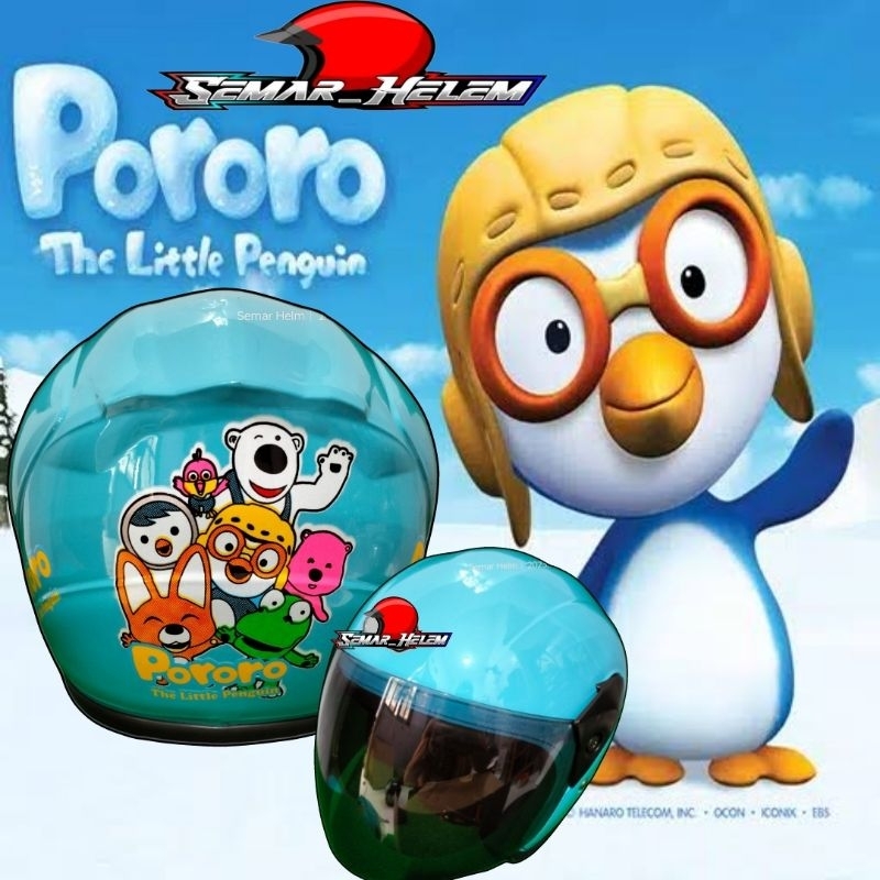 Jual HELM ANAK motif PORORO HELM ANAK MOTIF PORORO SNI Lucu umur 2 3 4 ...