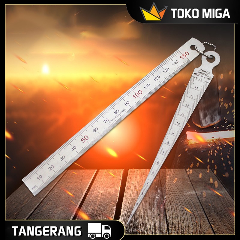 Jual 2PCS/Set 15 CM Taper Gauge Penggaris Taper Lancip Stainless 1-15mm Penggaris Besi Silinder ...