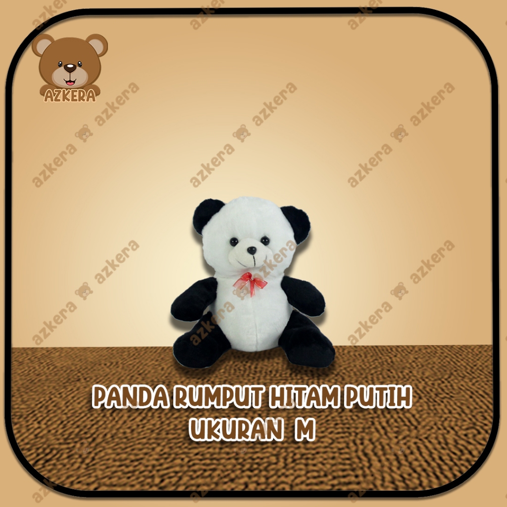 Jual BONEKA PANDA RUMPUT UKURAN M TINGGI 30 cm | Shopee Indonesia