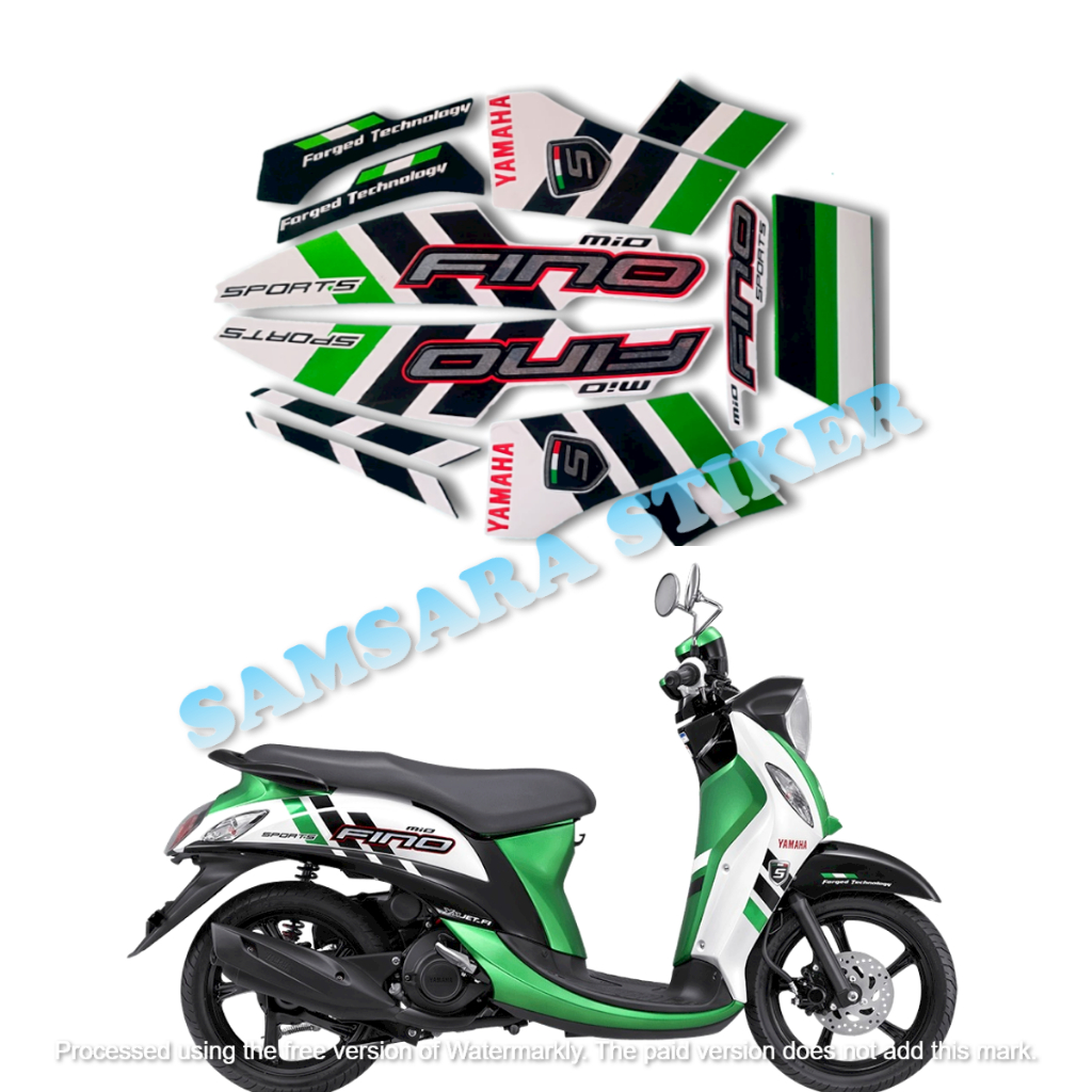 Jual STICKER STRIPING MOTOR YAMAHA FINO SPORTY 125 FI 2014 HIJAU ...