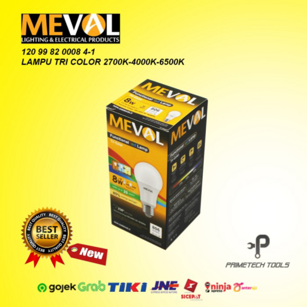 Jual Lampu 3 Warna LED Bulb 8W - Tri Color MEVAL Berkualitas | Shopee ...