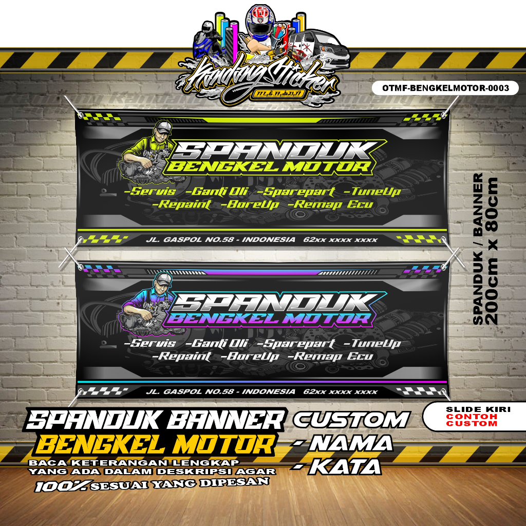 Jual BANNER SPANDUK BENGKEL MOTOR OTMF-BENGKELMOTOR-0003 BANNER RACING ...
