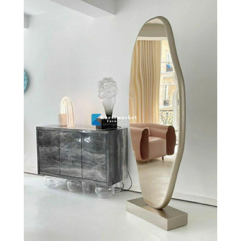 Jual Standing mirror kaca full badan ukuran 180x80cm kayu mahoni oven ...