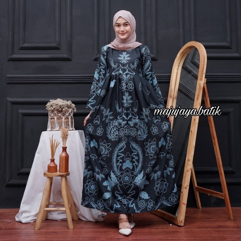 Jual MS GAMIS BATIK SRIWEDARI MAXI BUMIL/BUSUI KATUN SOGAN ALLSIZE ...