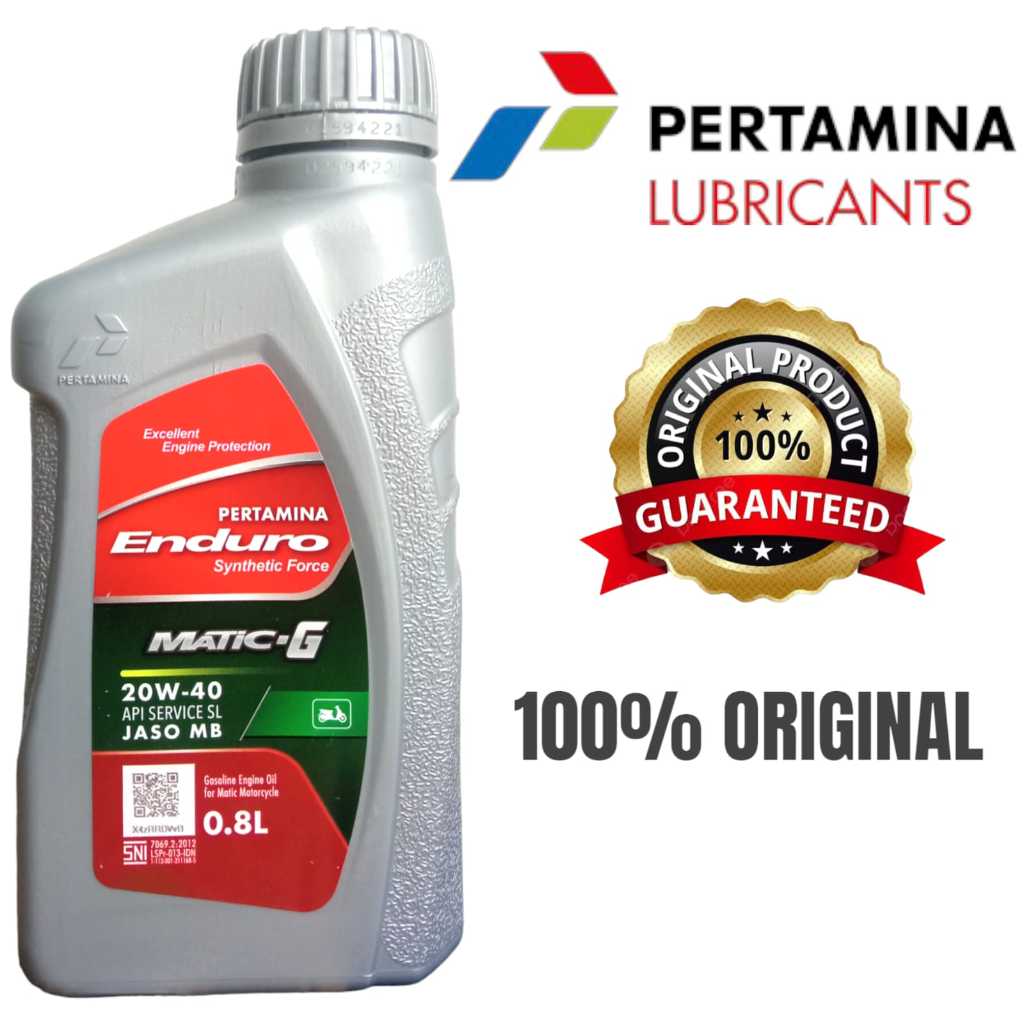Jual Oli Pertamina Enduro MATIC-G 0.8 Liter Oli Motor Matic 800ml 20W ...
