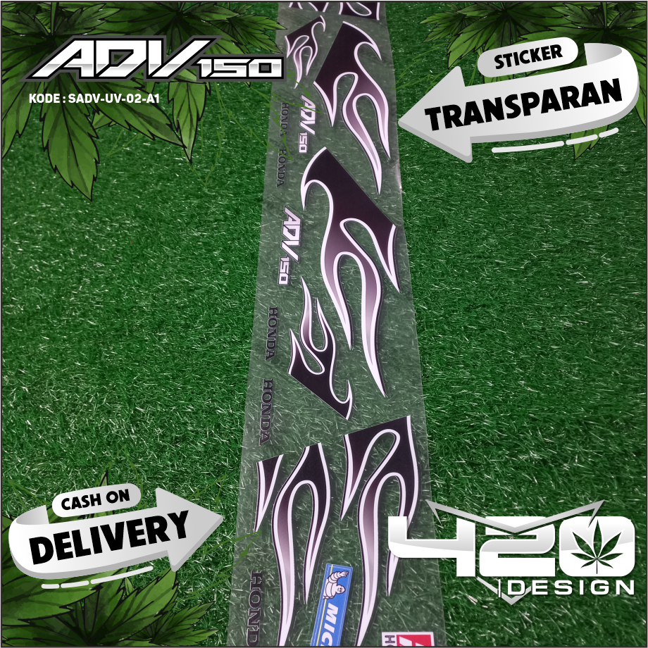 Jual Stiker Striping Transparan ADV 150 Motif Api Hotwheels - Decal ...