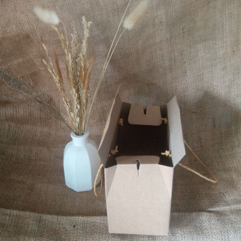 Jual 1 Pack isi 12 pcs Tas Box Gift Box Tas Souvenir Bahan Karton Kraft ...