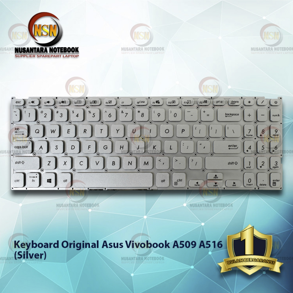 Jual Keyboard Original Laptop Asus Vivobook A509 A516 Backlight (Silver) | Shopee Indonesia