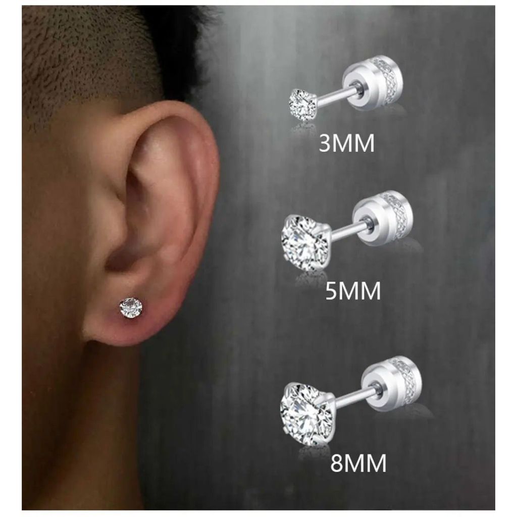 Jual Anting Permata Depan Belakang Titanium Anti Karat/ Anting Hits ...