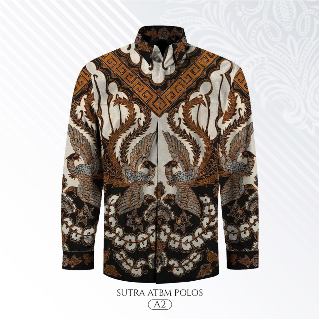 Jual Kemeja lengan panjang hitam pria bahan atbm sutera premium pola ...