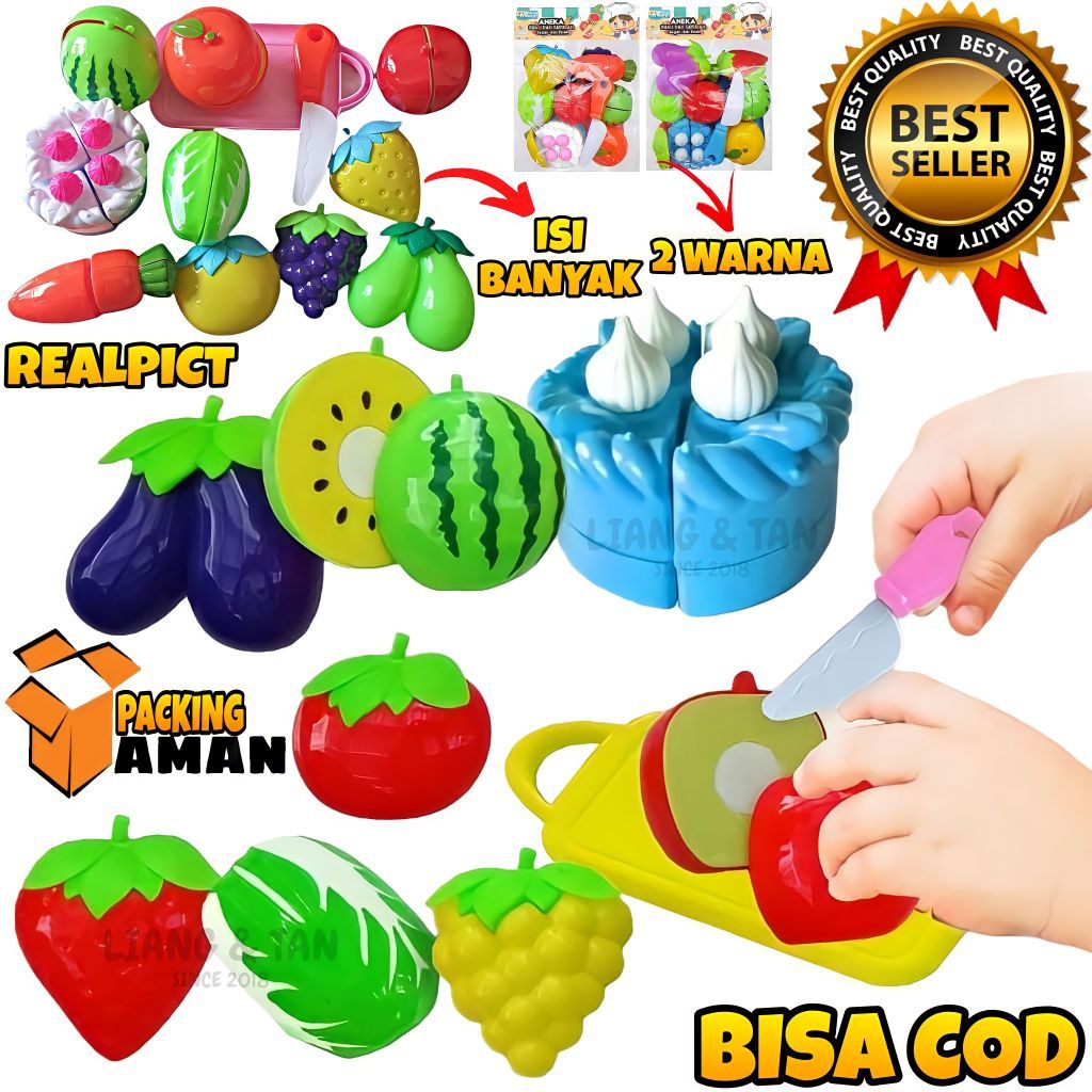 Jual ( BISA COD ) PROMO Mainan Edukasi Anak Buah Potong Magnet Dan ...