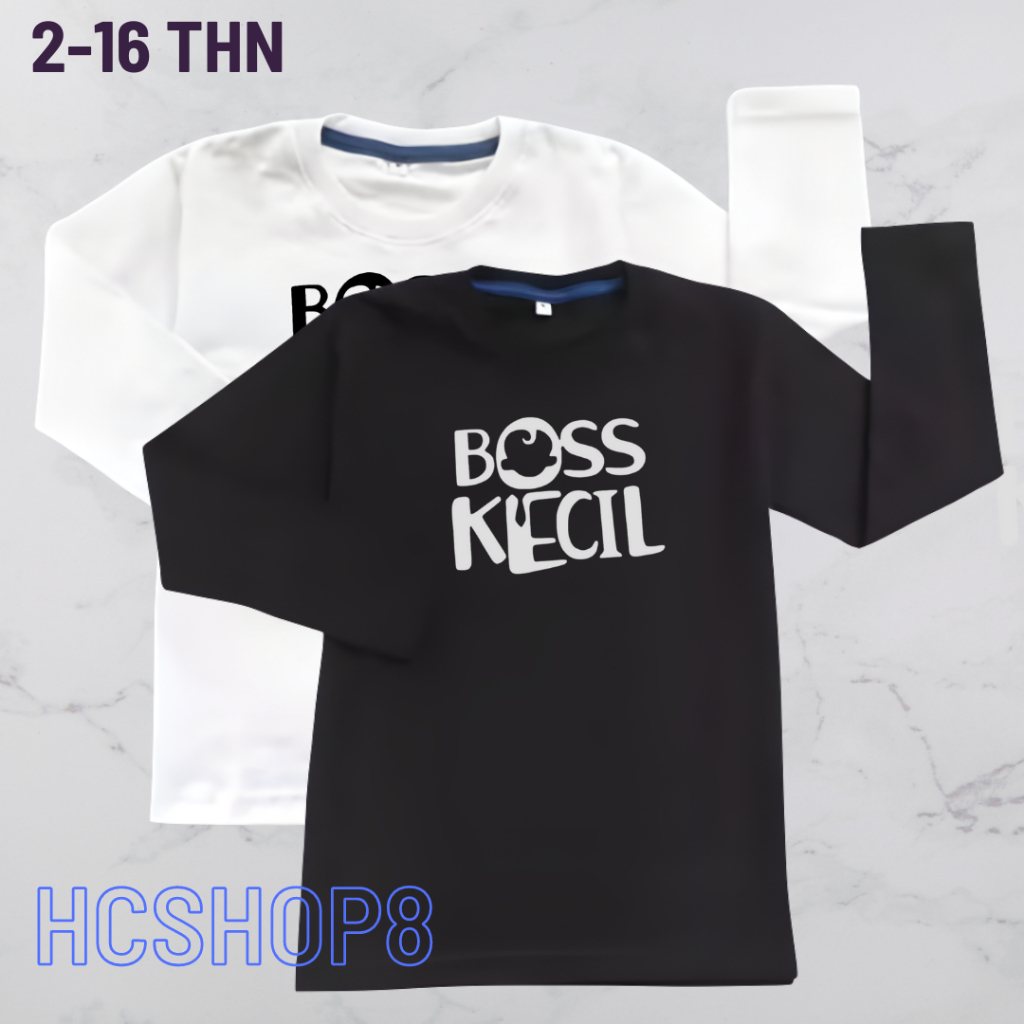 Jual Kaos Anak Lengan Panjang Bos Kecil Unisex Cowok Cewek Usia 2-16th ...
