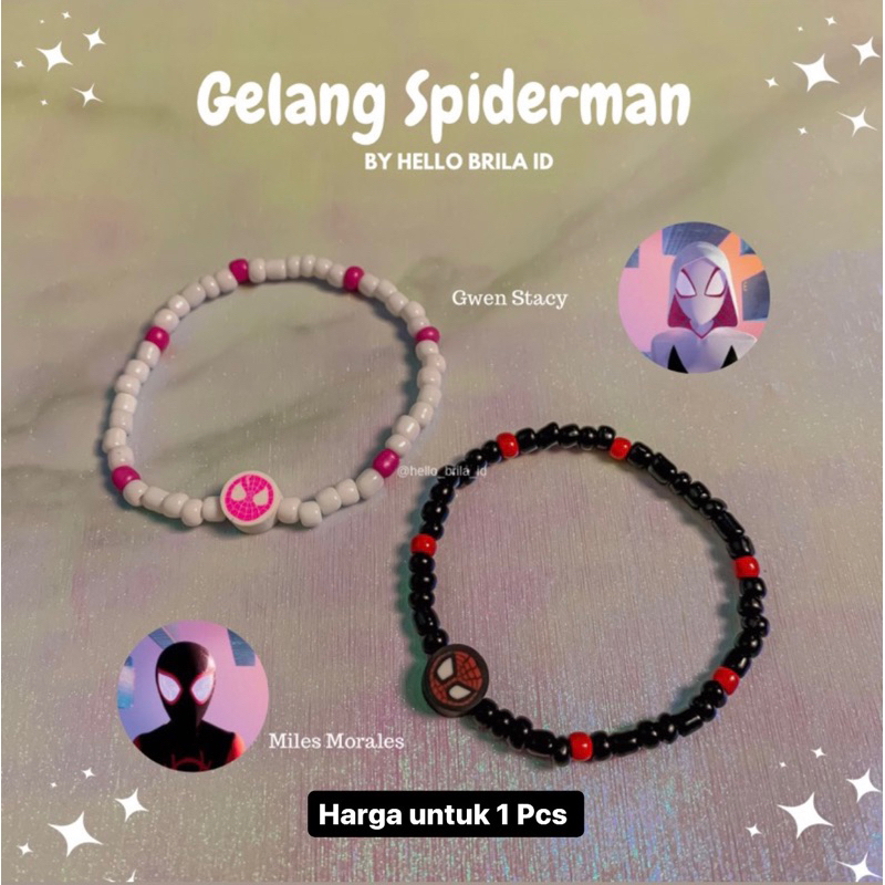 Jual Gelang Spiderman Gelang Manik Spiderman Miles Morales Gwen Stacy ...