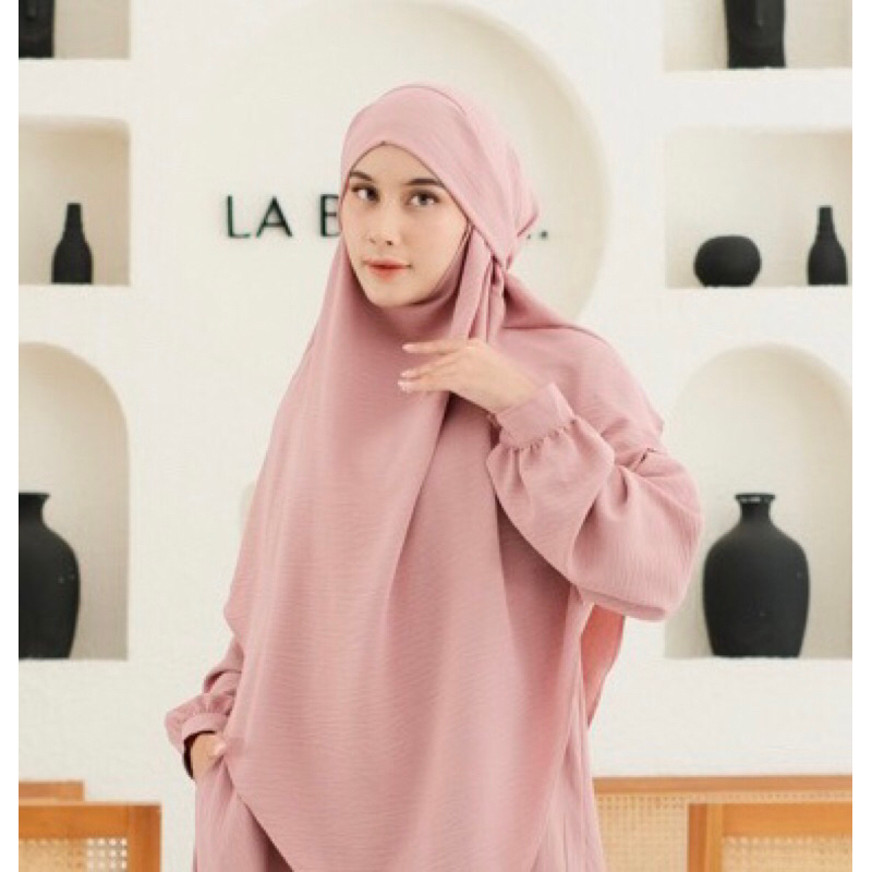 Jual French Khimar Syari Crinkle Airflow Premium Hijab Instan Syar'i Jumbo | Jilbab French ...