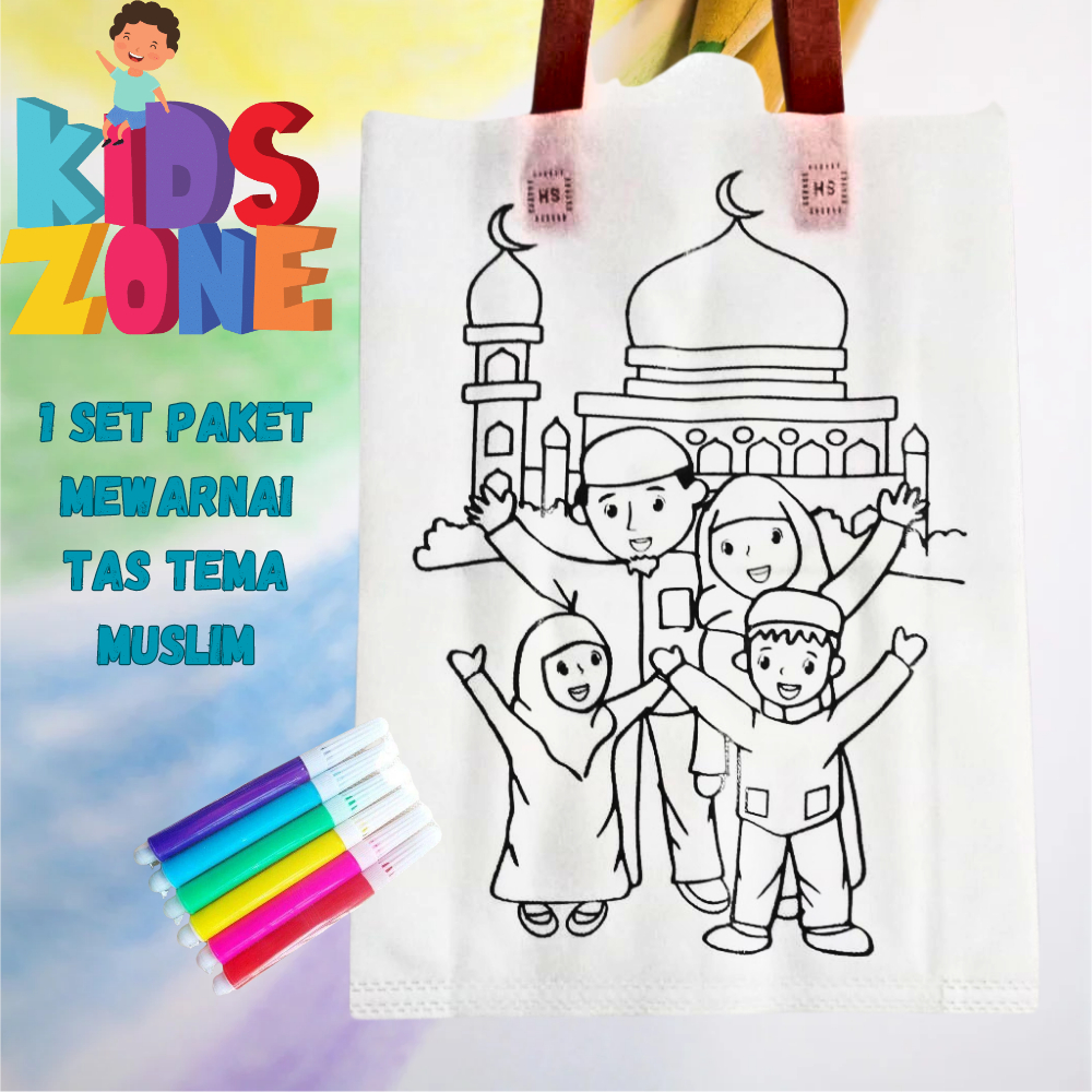 Jual Tas Spunbond Mewarnai Paket 1 Set Tas Mewarnai Tema Muslim ...