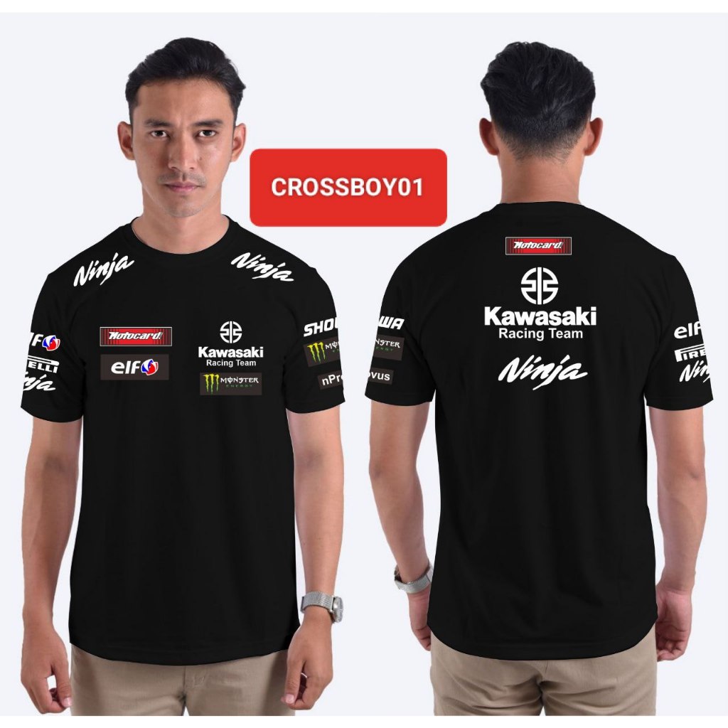 Jual kaos motor kawasaki ninja , kaos motogp hitam , kaos racing , kaos ...