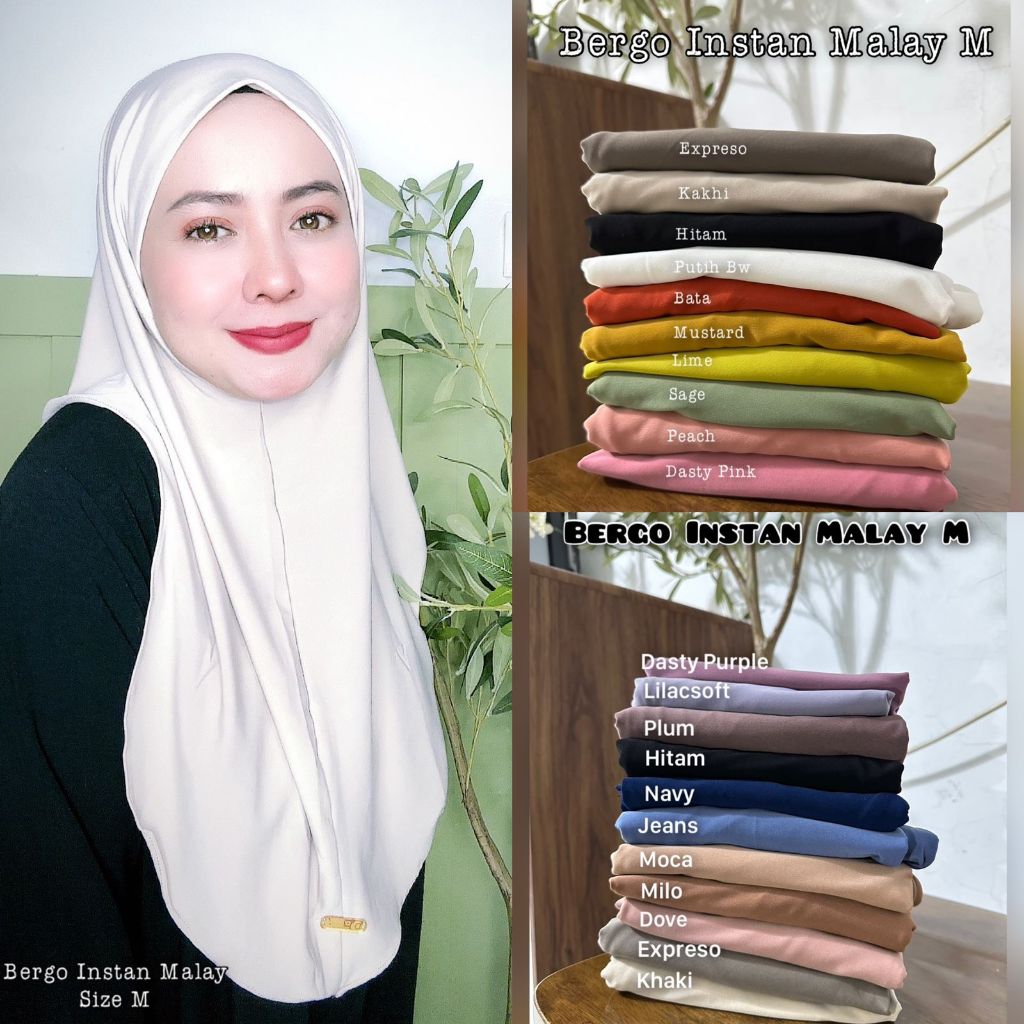 Jual HIJAB INSTAN MALAY M JERSEY/HIJAB BERGO MALAY JERSEY | Shopee Indonesia