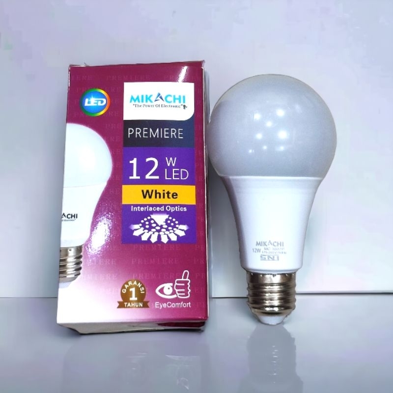 Jual Lampu LED Mikachi 12 Watt / Lampu Bohlam LED Mikachi Garansi 1 tahun - Putih | Shopee Indonesia