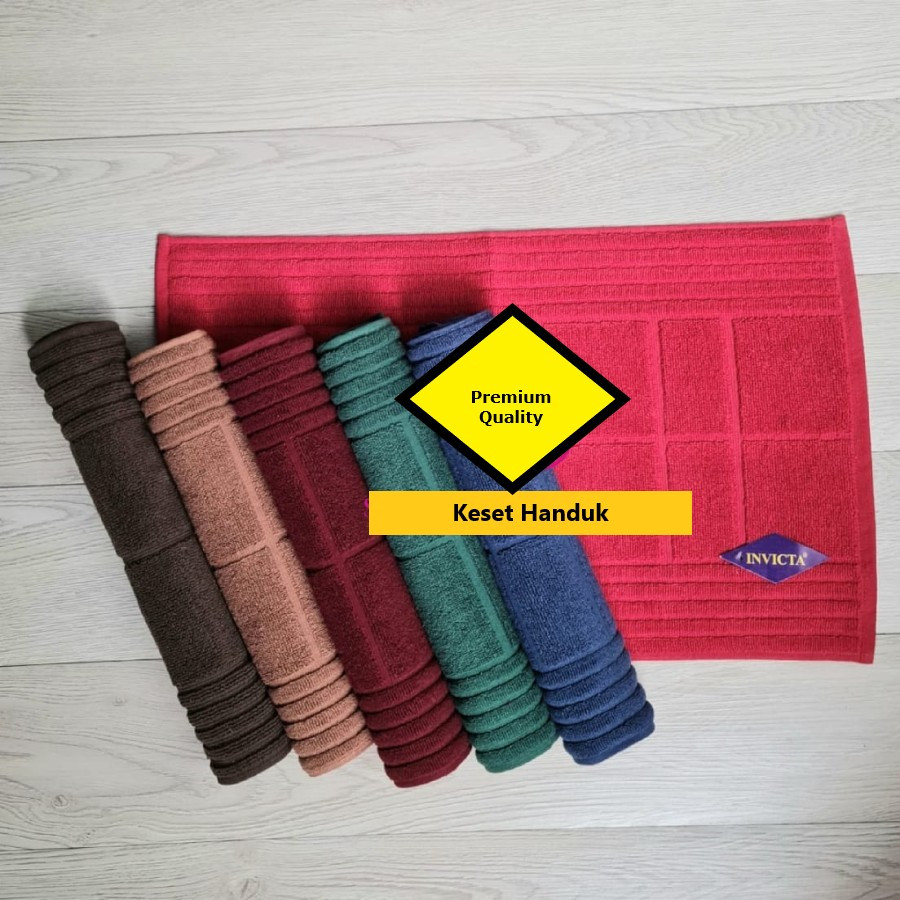 Jual Keset kaki handuk invicta 40x60 polos tebal serap | Shopee Indonesia