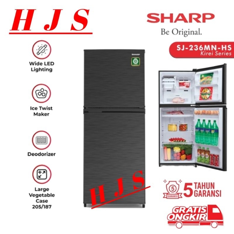 Jual KULKAS SHARP 2 PINTU SJ-236MN-HS/ SJ-236 205L KIREI SERIES ...
